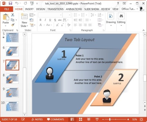 Elegantly Display Bullet Points With Powerpoint Tab Toolkit Template